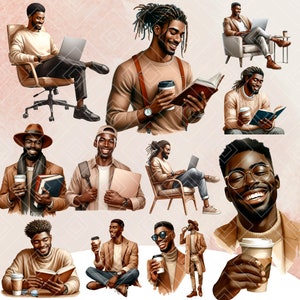 Black Men Clipart Bundle: African American Illustrations (digital ...