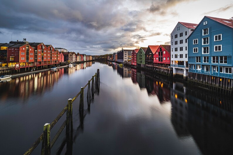 Beautiful Picturesque Scene From Trondheim Norway, Digital File, Wall ...