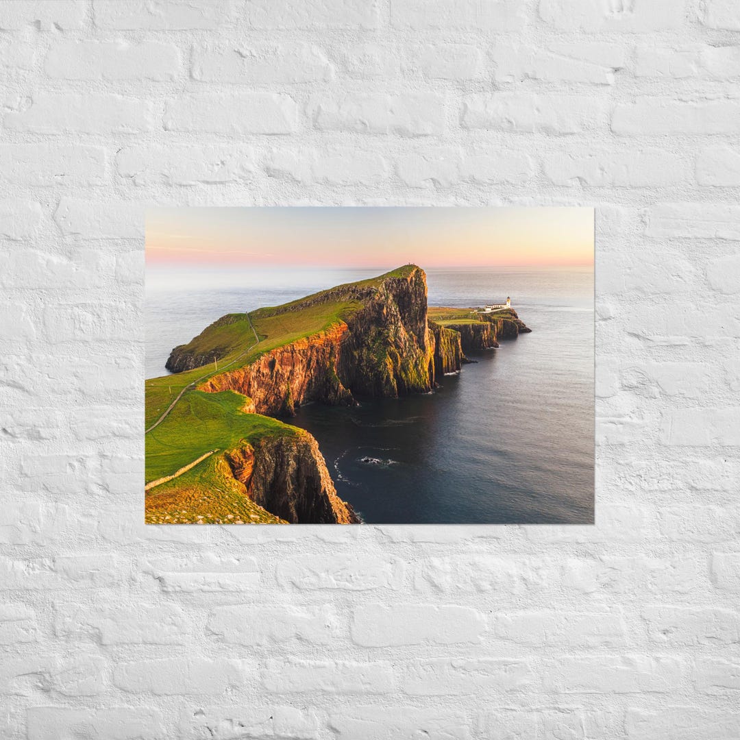Stunning Neist Point Lighthouse Sunset Print - Isle of Skye Landscape ...