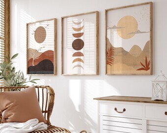 Boho Wall Art Mega Bundle, Set of 30 Prints, Bohemian Geometric Dorm ...