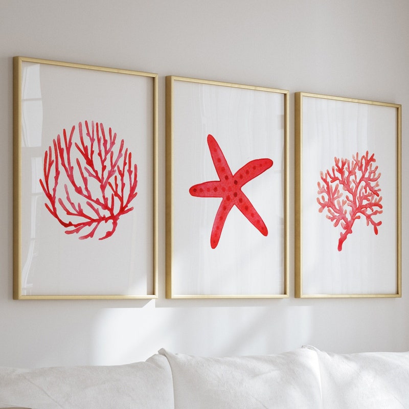 Red Coral Print - Etsy