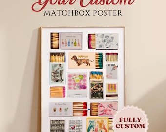 CUSTOM MATCHBOOK ART Personalized Digital Matchbox Gift Large Matches ...