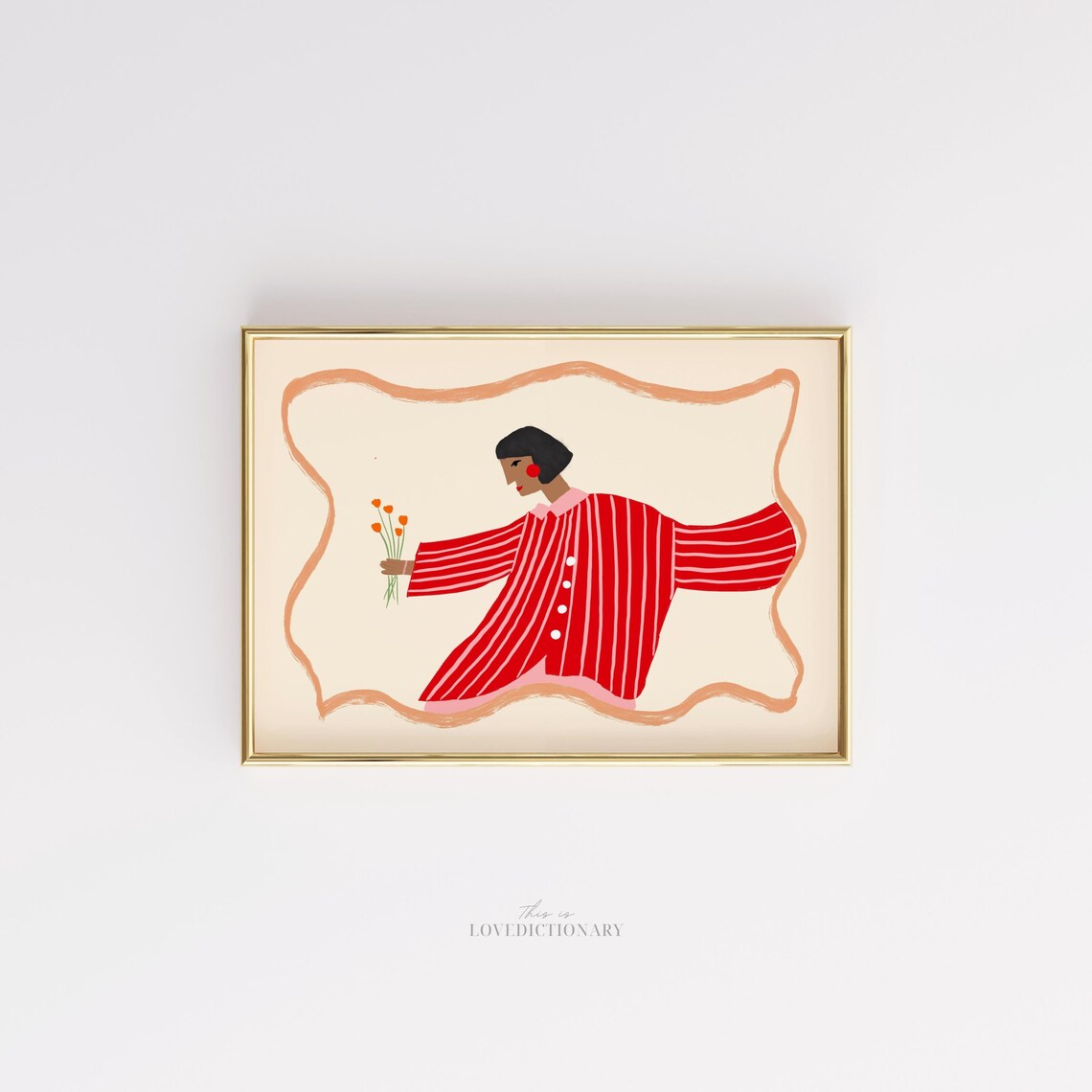 Modern Woman Art Print, Red Outfit Illustration (digital Download) - Etsy