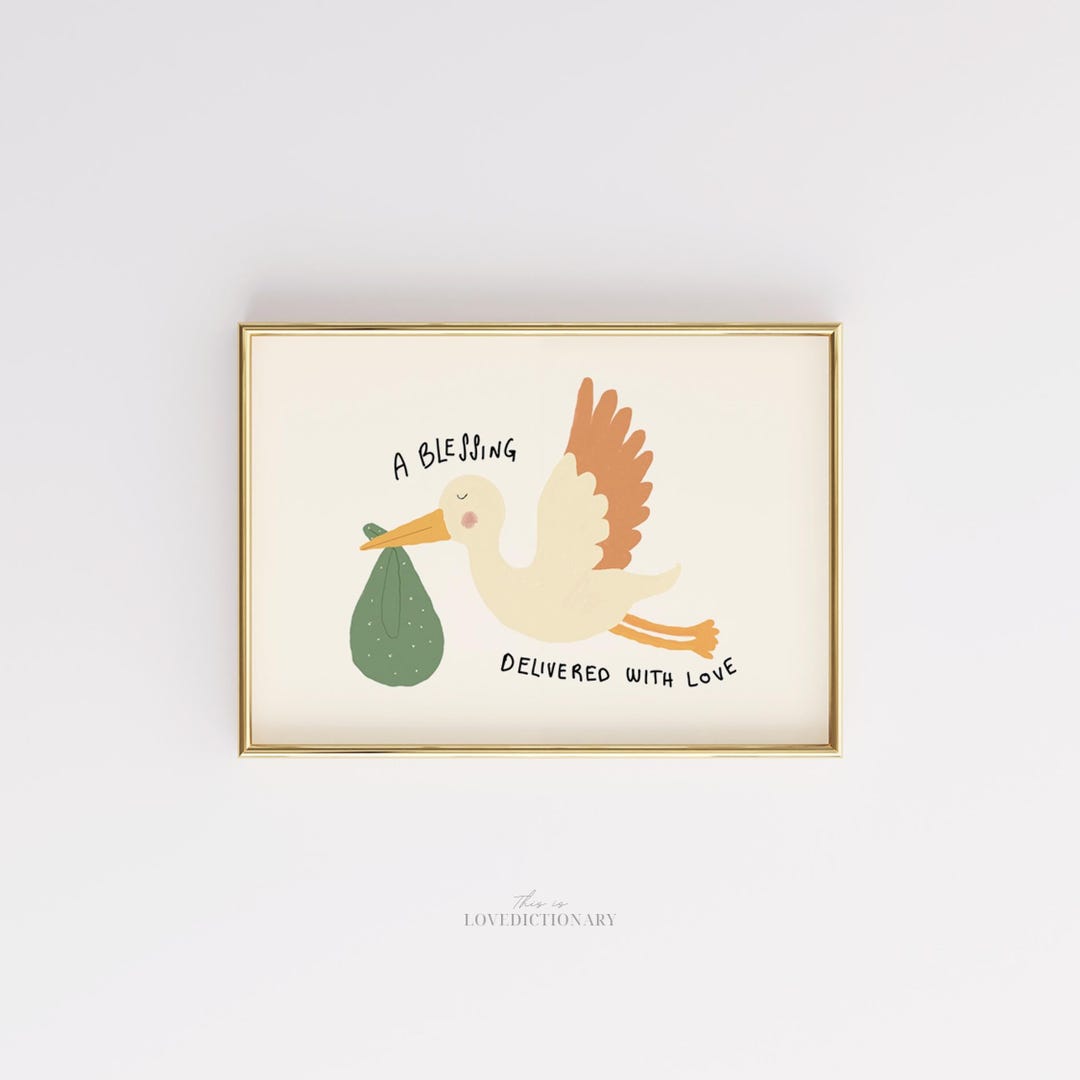 A Blessing Delivered With Love Nursery Wall Art, Christian Baby Room ...
