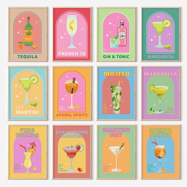 Cocktail Print - Etsy
