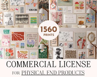 Commercial License for Set of 600 Wall Art Bundle, Poster Set License ...