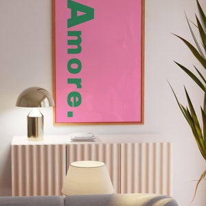 Green and Magenta Pink Amore Printable, French Love Quote Poster ...