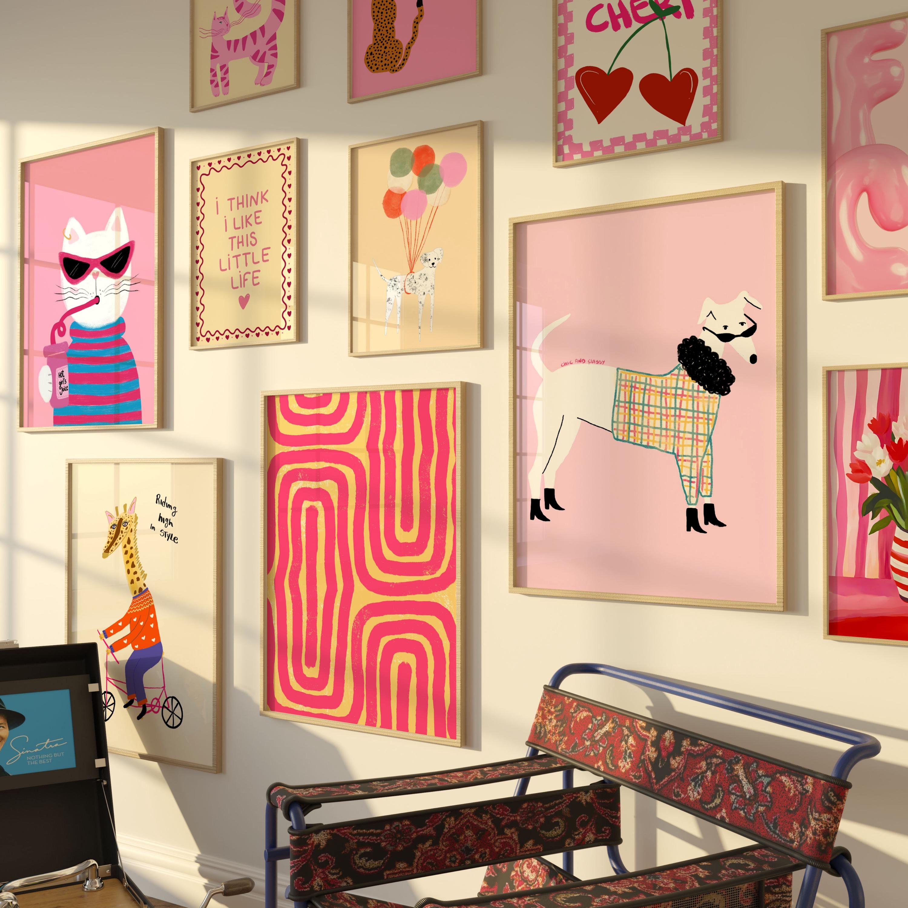 Maximalist Gallery Wall Set of 100, Maximalist Wall Art, Hand Drawing ...