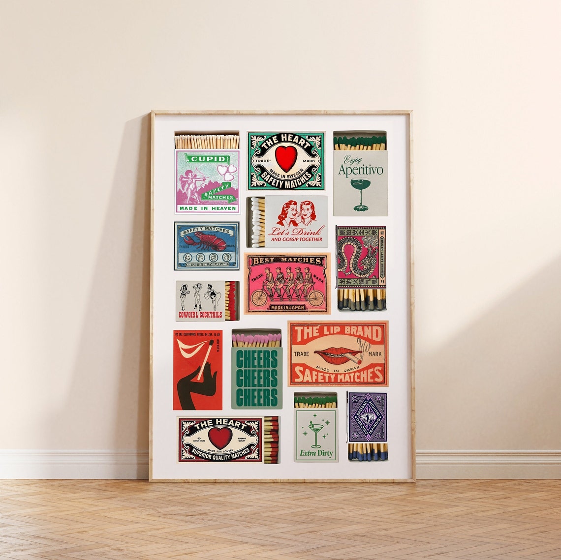Vintage Matchbox Art Print, Retro Matchbook Poster (digital Download ...
