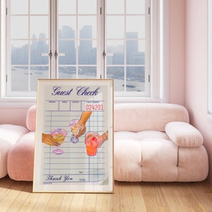 Set of 6 Guest Check Drink, DIGITAL Download Prints, Bar Cart Wall ...