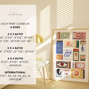 Vintage Matchbox Print, Trendy Matches Poster, Retro Matchbook Wall Art ...
