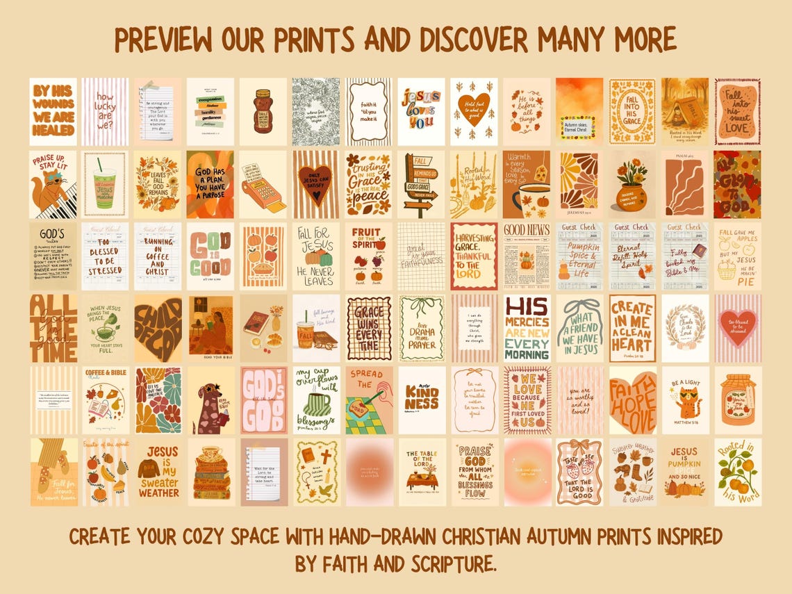 Autumn Christian Wall Art Bundle, Fall Bible Verse Prints, Scripture ...