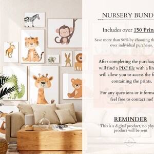BUNDLE 150 of Jungle Theme Nursery Prints, Safari Nursery Decor, Safari ...