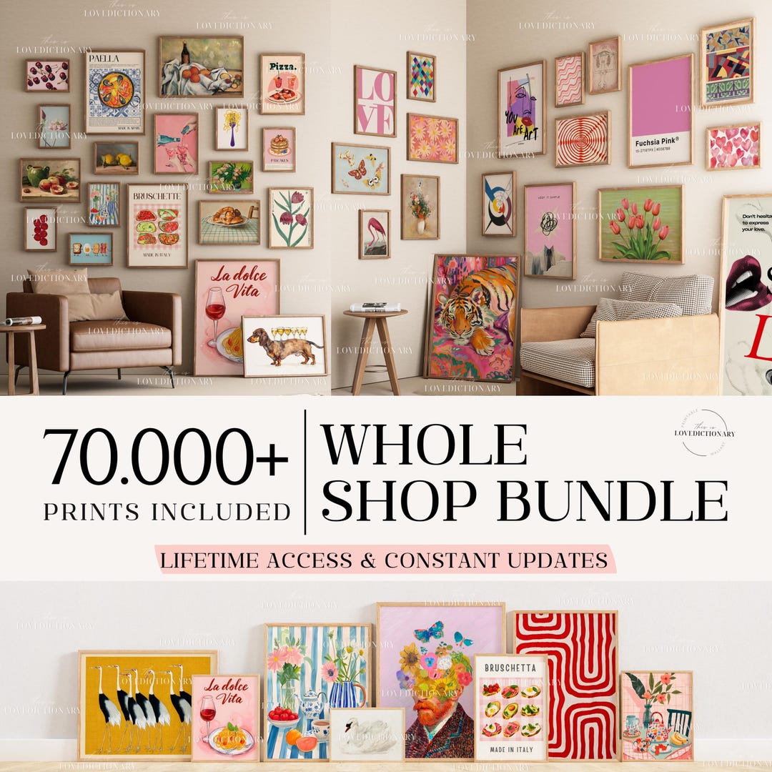 Entire Shop Sale, Bundle Wall Art, Vintage Gallery Set, Eclectic and ...