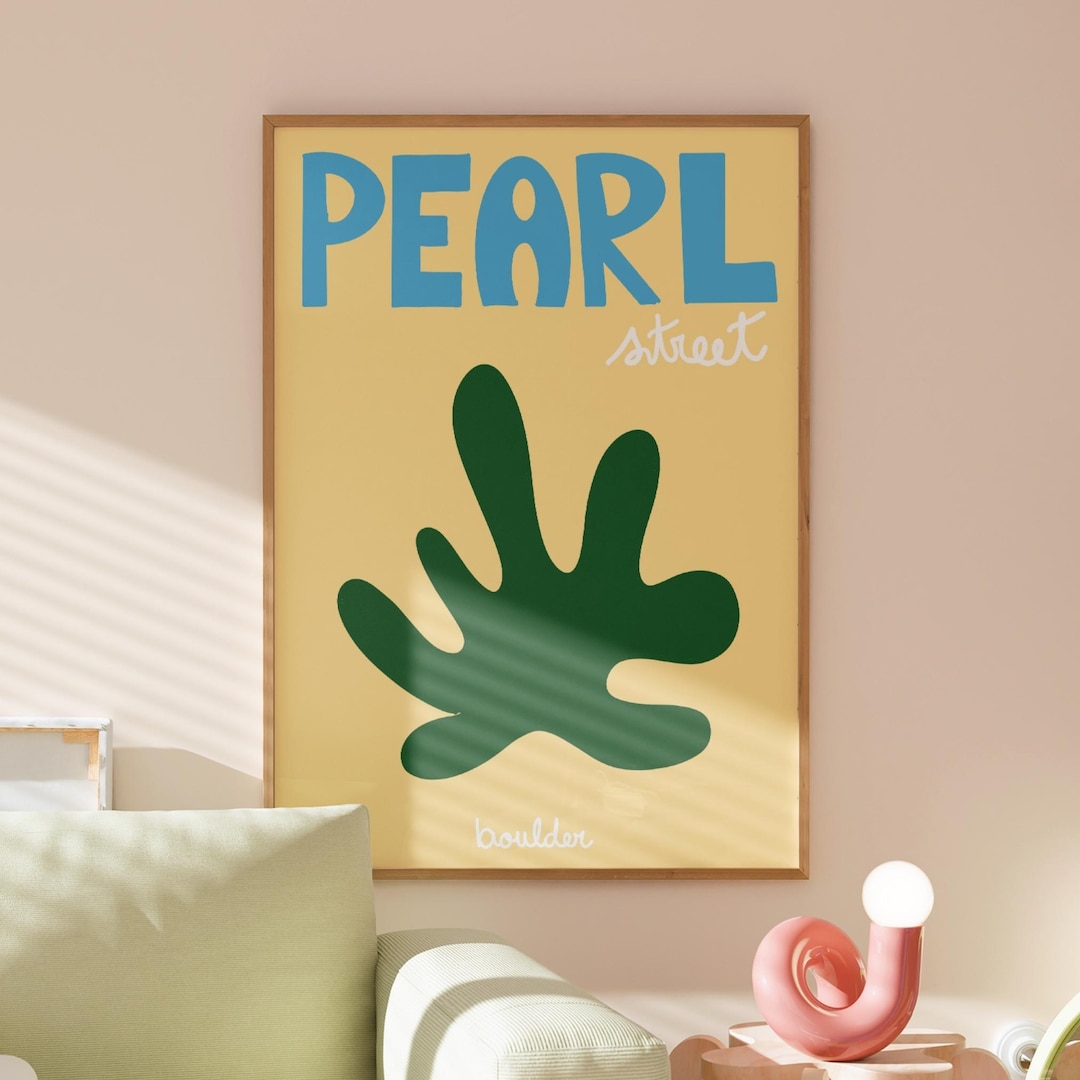 Pearl Poster, Preppy Travel Wall Art, Minimal Tropical Print, Preppy ...