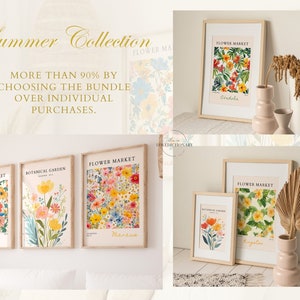 Flower Market Print Set of 400 Flower Gallery Wall Set, Trendy Floral ...