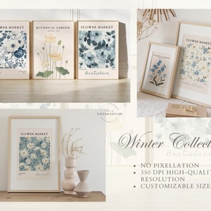 Flower Market Print Set of 400 Flower Gallery Wall Set, Trendy Floral ...
