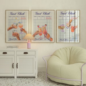 Set of 6 Guest Check Drink, DIGITAL Download Prints, Bar Cart Wall ...