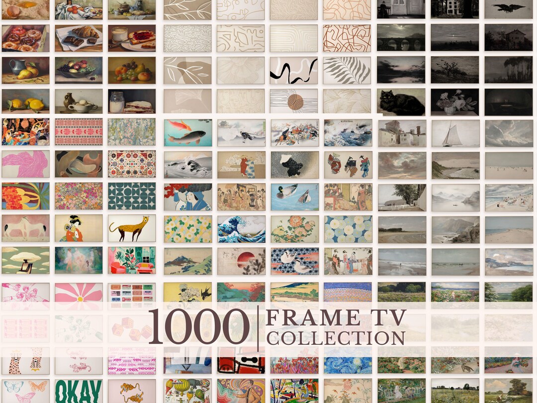 Frame TV of Eclectic Gallery Wall Set, Maximalist Wall Art, Vintage ...