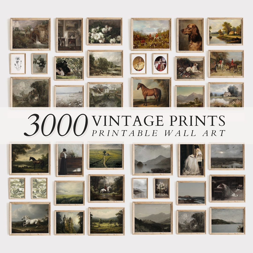 Vintage Wall Art Print Set, Famous Artist Painting, Farmhouse Home ...
