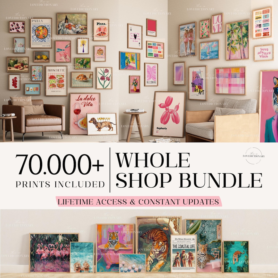 Entire Shop Sale, Bundle Wall Art, Vintage Gallery Set, Eclectic and ...