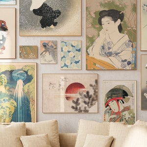 Maximalist Japanese Wall Art, Eclectic Vintage Gallery Wall Set ...