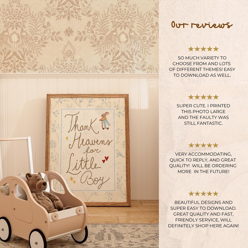 Thank Heavens for Little Boy Nursery Wall Art, Christian Boy Nursery ...