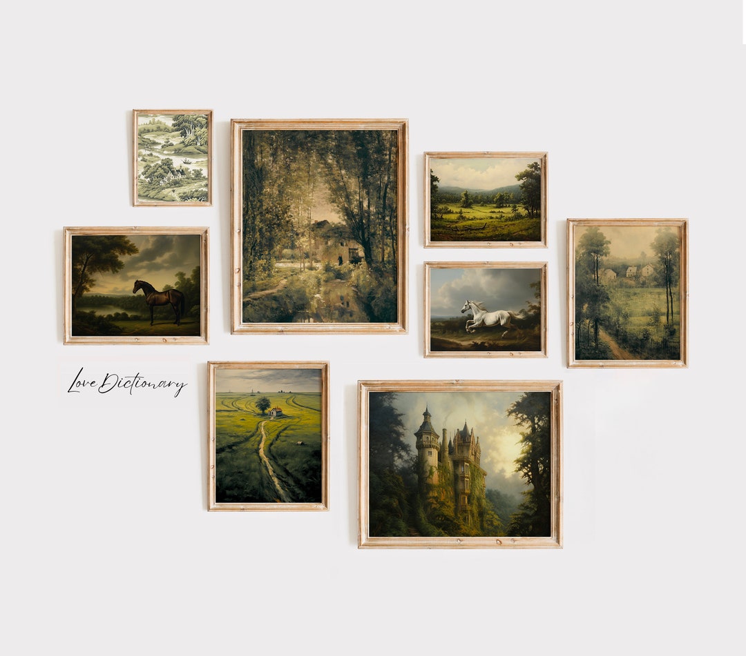English Country Prints, Landscape Printable Gallery Wall Art Set of 8 ...