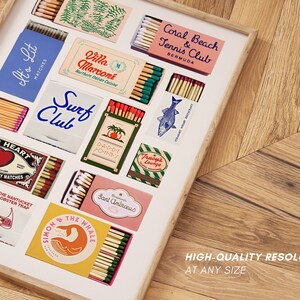 Vintage Matchbox Print, Trendy Matches Poster, Retro Matchbook Wall Art ...