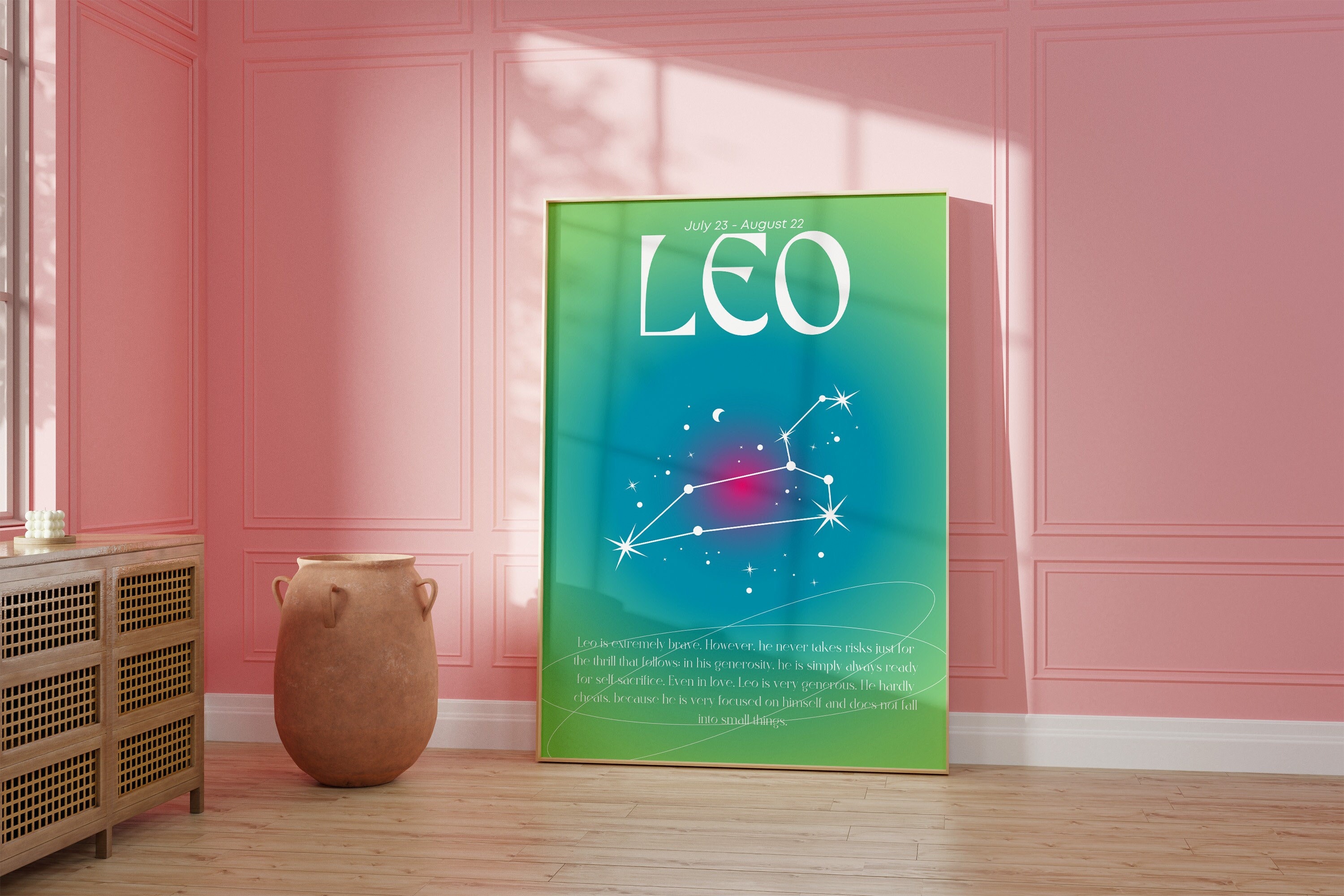 LEO Star Sign Instant Download Print Zodiac Art Printable - Etsy