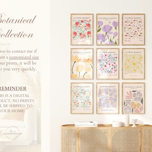 Flower Market Print Set of 100 Flower Gallery Wall Set, Trendy Floral ...