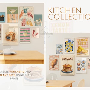 Kitchen Gallery Wall Set of 1000, Kitchen Wall Art, Food Prints, Modern ...