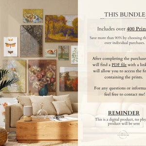 Antique Autumn Landscape Painting Set, Eclectic Gallery Wall Art ...
