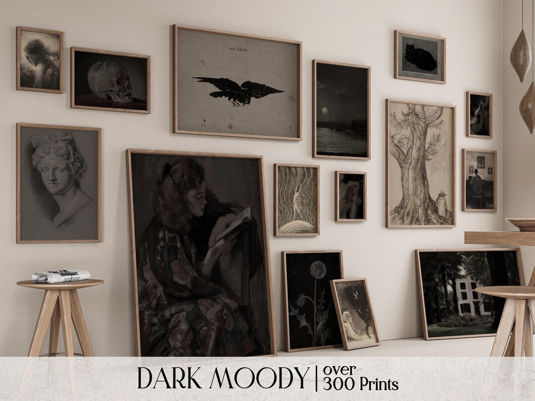 Dark Academia Gallery Wall Art Set, Moody Cottagecore Prints (digital ...