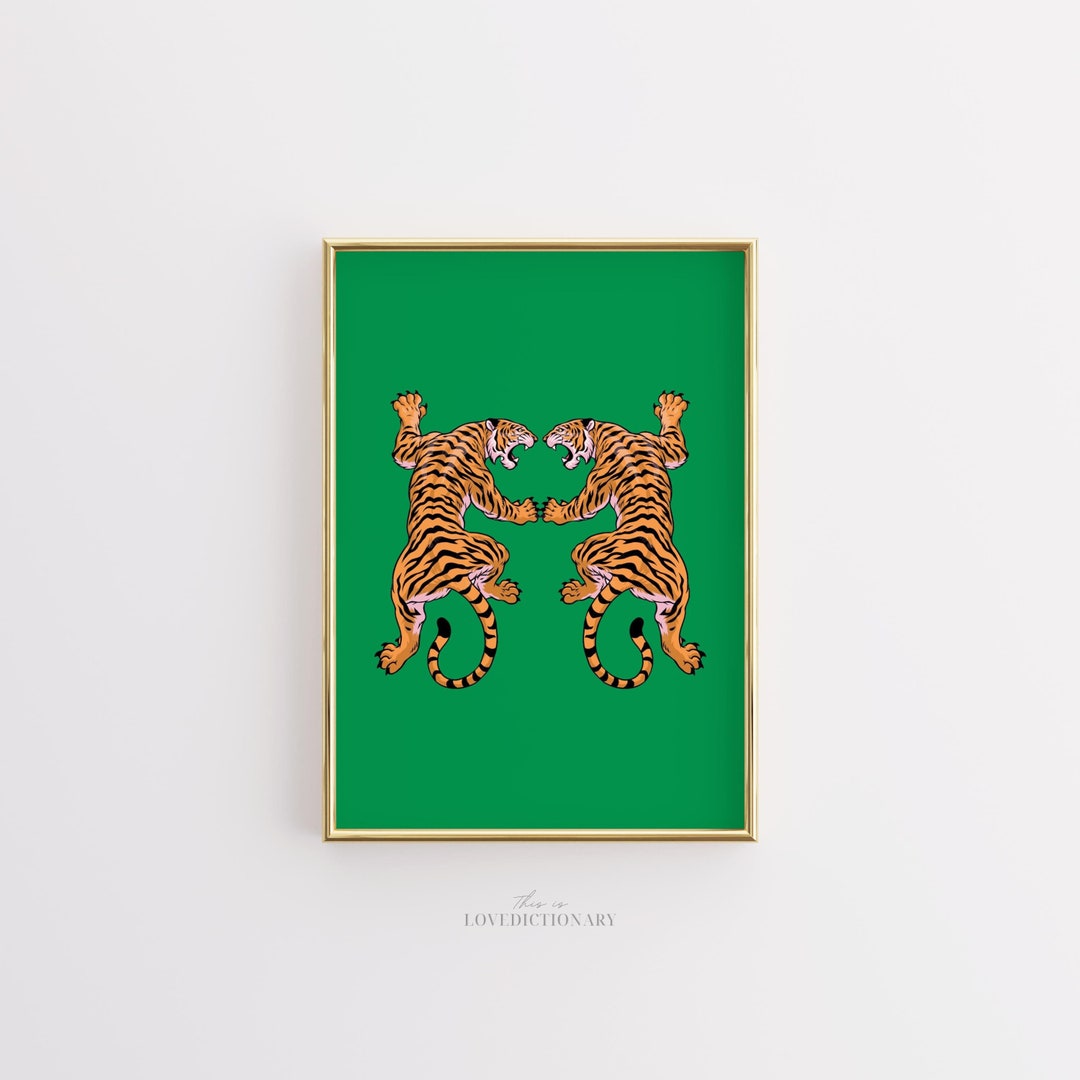 Green Tiger Print, Trendy Preppy Wall Art (digital Download) - Etsy