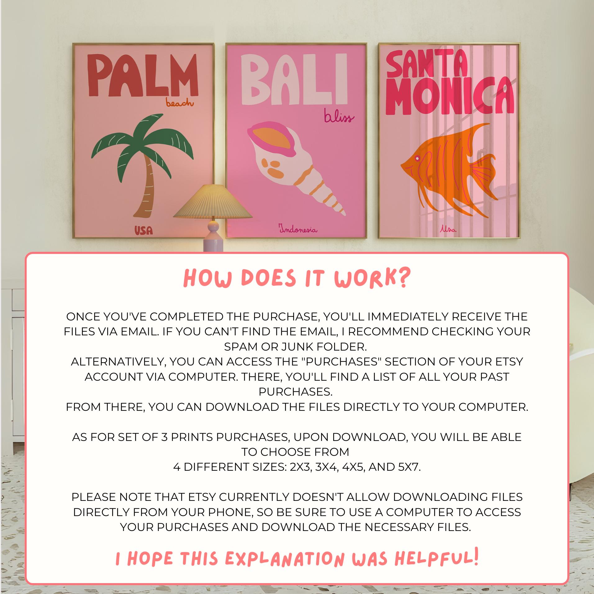 Preppy Beach Posters Set of 3, Preppy Travels Wall Art, College Room ...