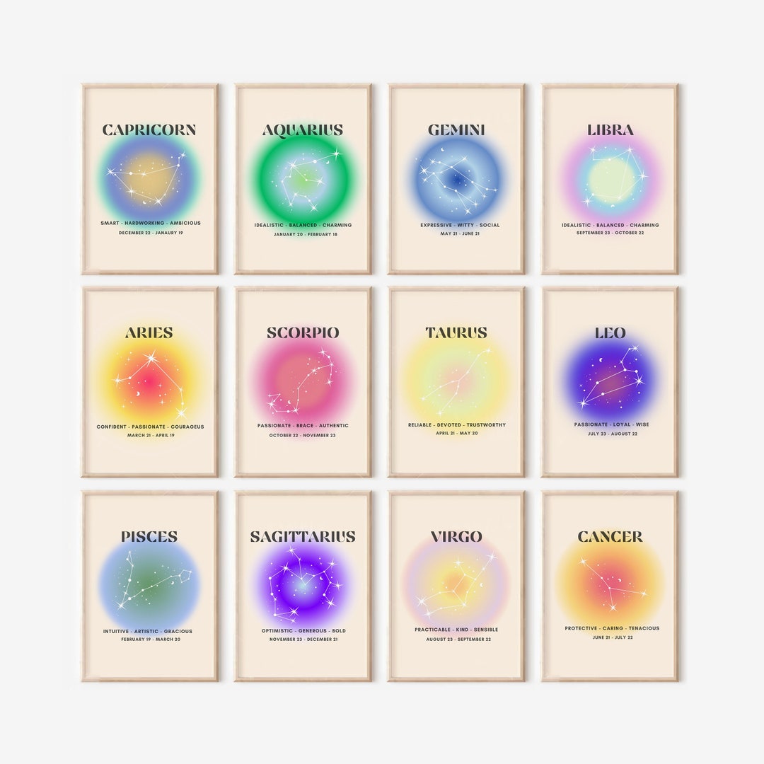 Bundle Star Sign Instant Download Print Zodiac Art Printable - Etsy
