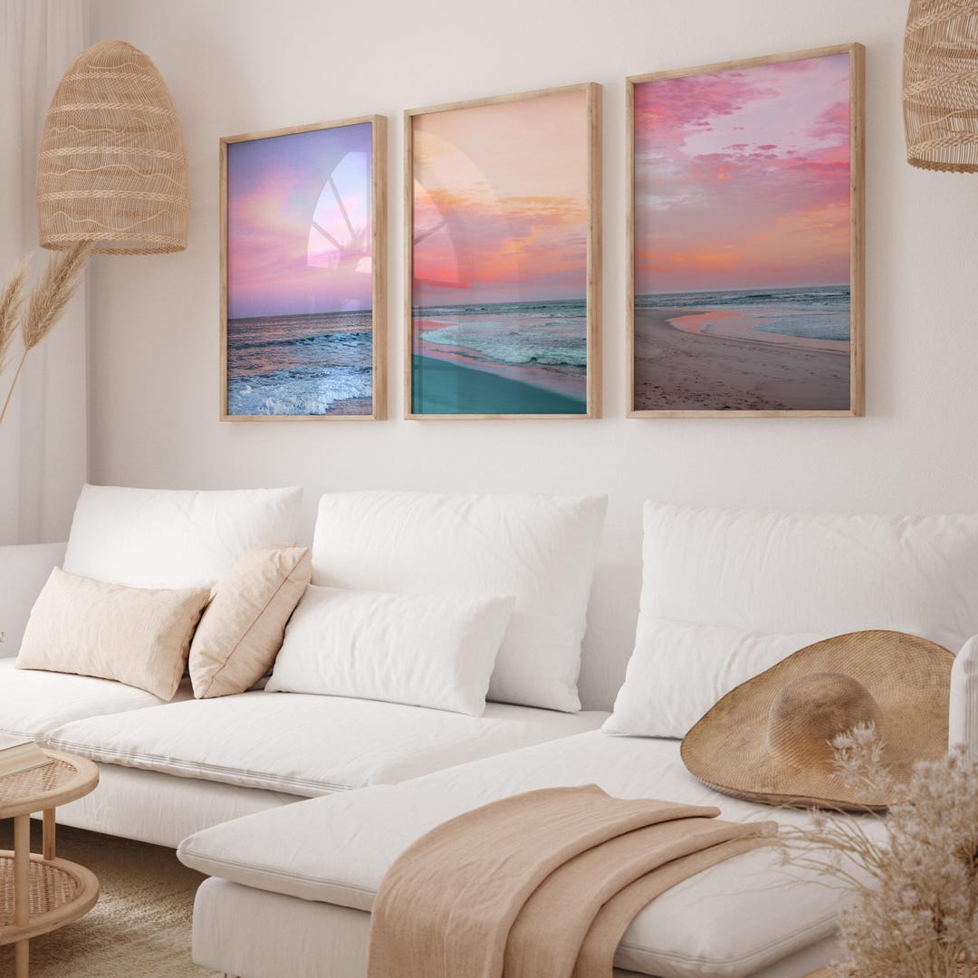 Beach Prints, Beach Gallery Wall Set, Soft Coastal Prints, Beach House ...