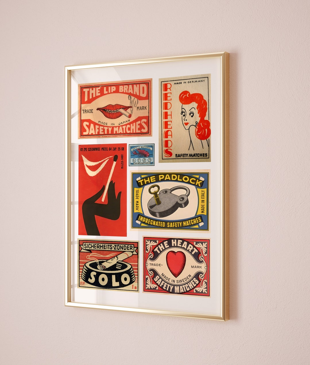 Vintage Matchbox Print, Trendy Matches Poster, Retro Matchbook Wall Art ...