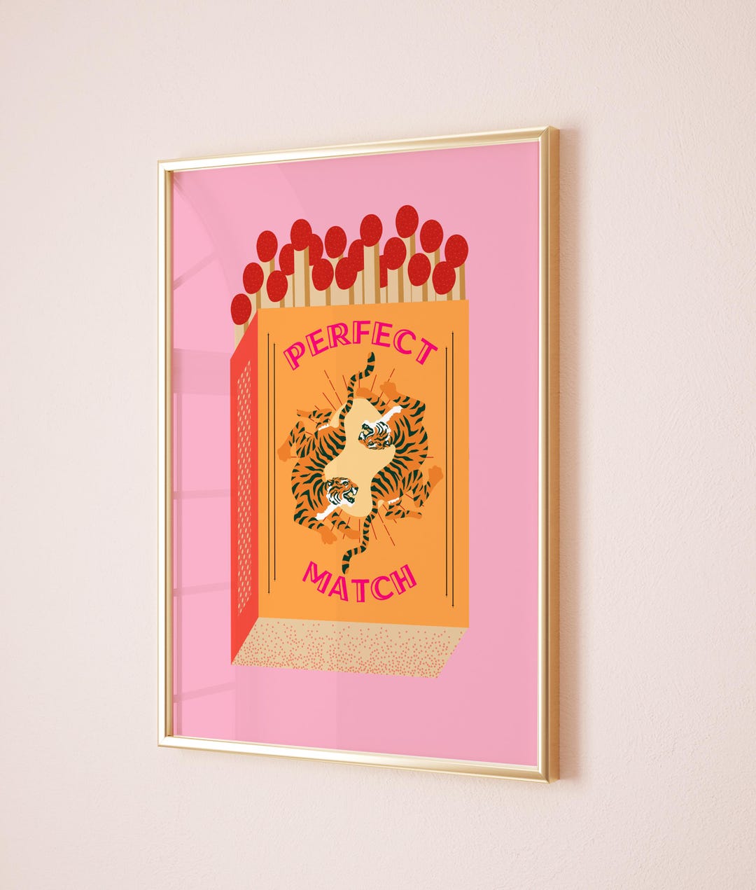 Matchbox Print, Pink Matchbox Poster, Trendy Wall Art, Preppy Print ...
