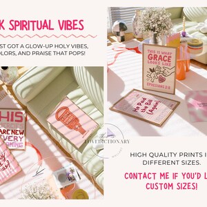 Pink Christian Wall Art Bundle 100, Cute Faith Prints, College Room ...