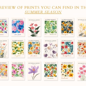 Flower Market Print Set of 400 Flower Gallery Wall Set, Trendy Floral ...