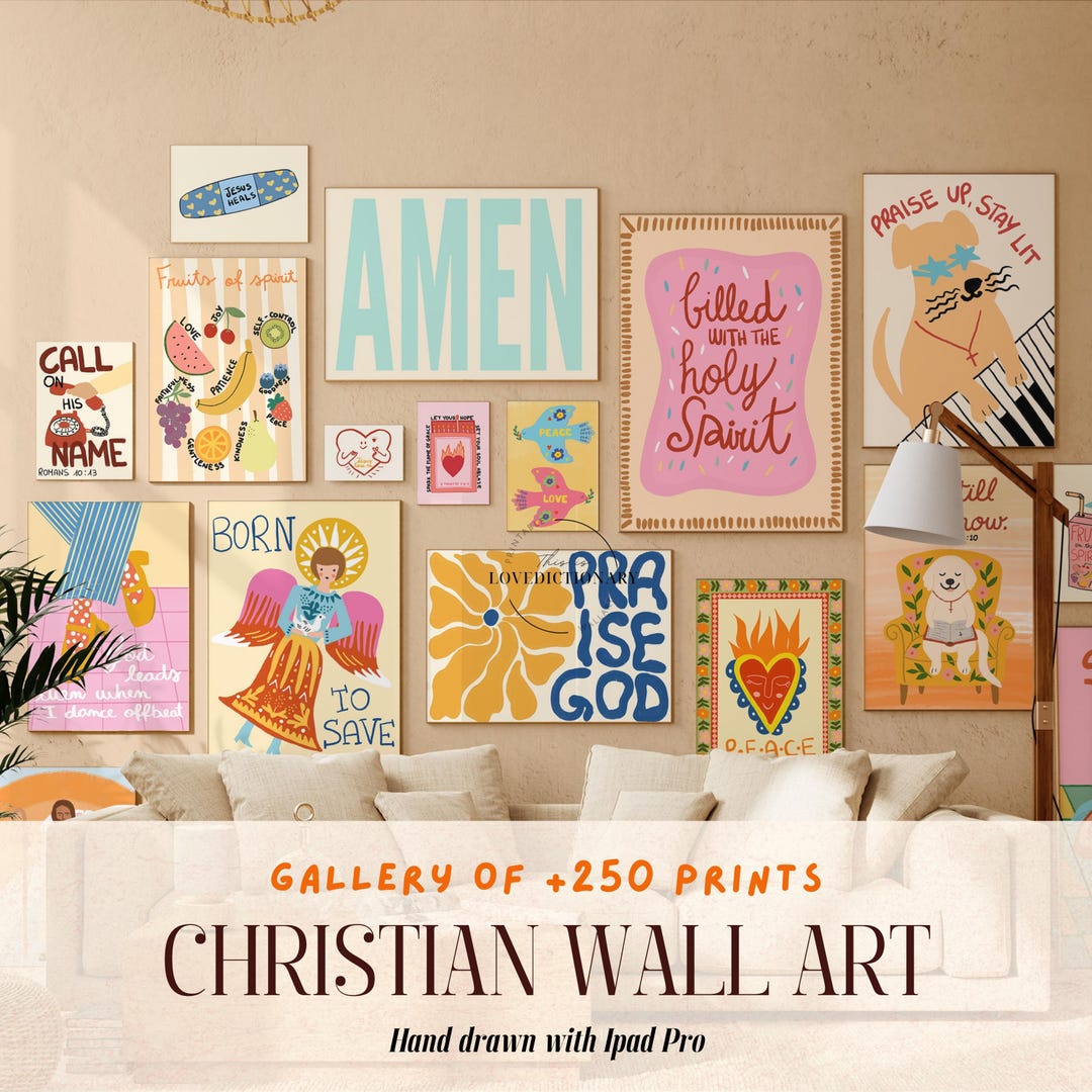Christian Wall Art Bundle 250+ Trendy Bible Verse Prints, Colorful ...