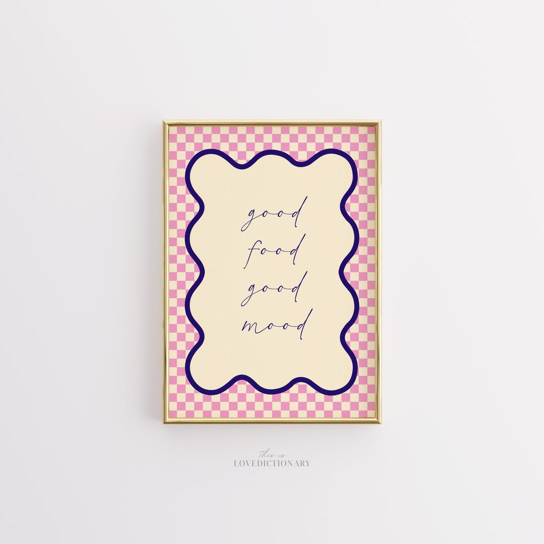 Good Food Good Mood Print, Playful Kitchen Art (digital Download) - Etsy