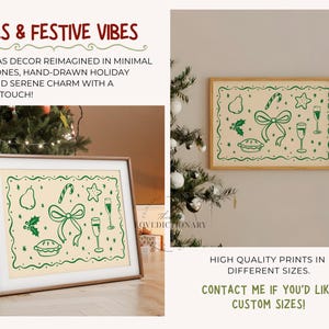 Christmas Holiday Wall Art, Festive Food and Drink Print, Seasonal ...