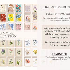 Flower Market Print Set of 1000 Flower Gallery Wall Set, Abstract ...