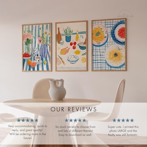 Set of 3 Kitchen Wall Art, Kitchen Print, Food Prints, Modern Kitchen ...