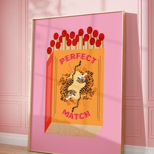 Matchbox Print, Pink Matchbox Poster, Trendy Wall Art, Preppy Print ...