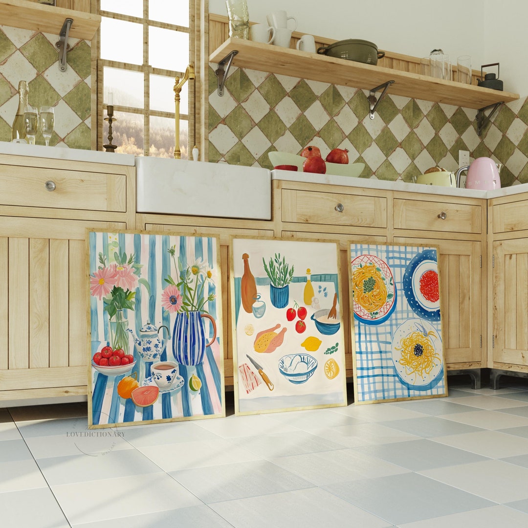 Set of 3 Kitchen Wall Art, Kitchen Print, Food Prints, Modern Kitchen ...
