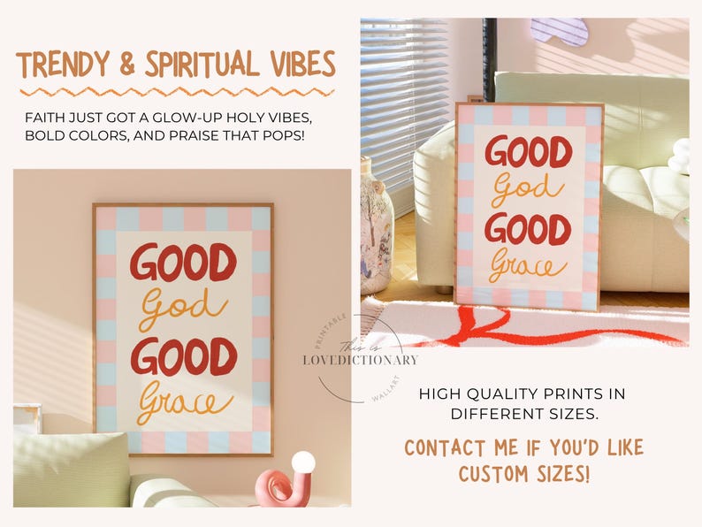 Good God Good Grace Print, Christian Wall Art, Bible Verse Poster ...